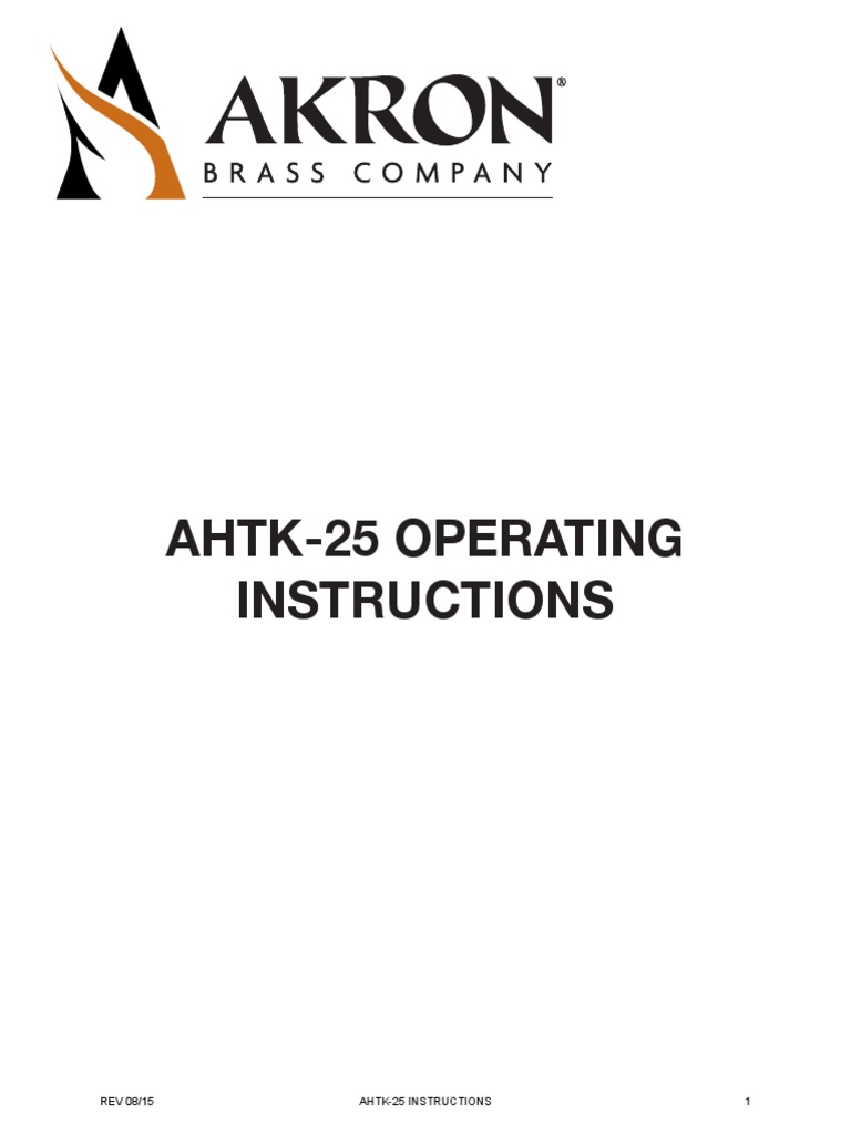 Ahtk-25 Instructions New Rev | PDF | Pressure | Soft Matter