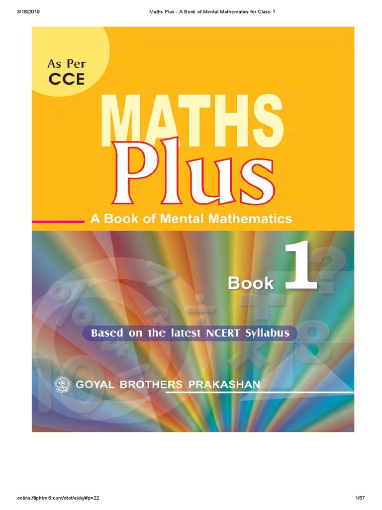 Maths Plus - A Book of Mental Mathematics For Class-1 | PDF ...