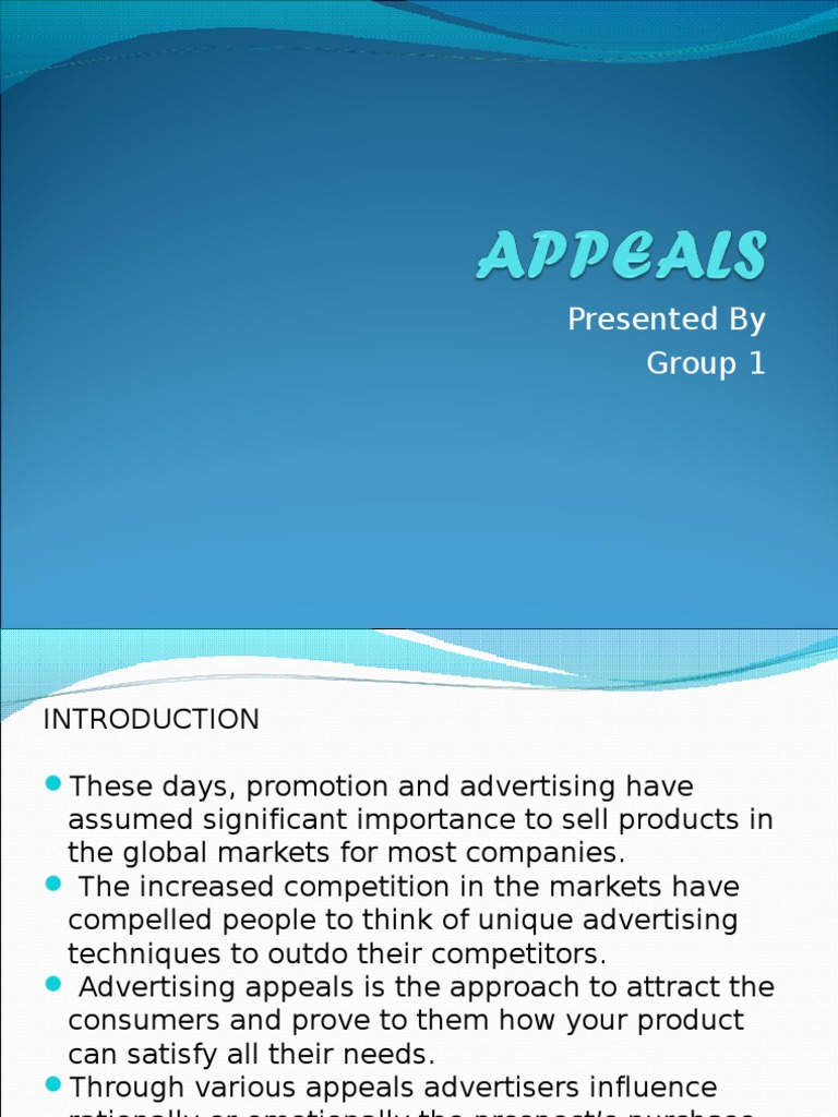 Advertising Appeals Explained | PDF | Advertising | Feeling