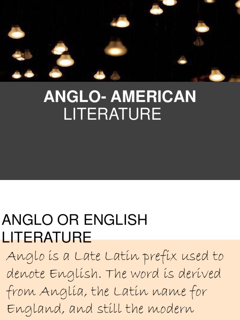 Overview of Anglo-American Literature | PDF | Beowulf | American Literature