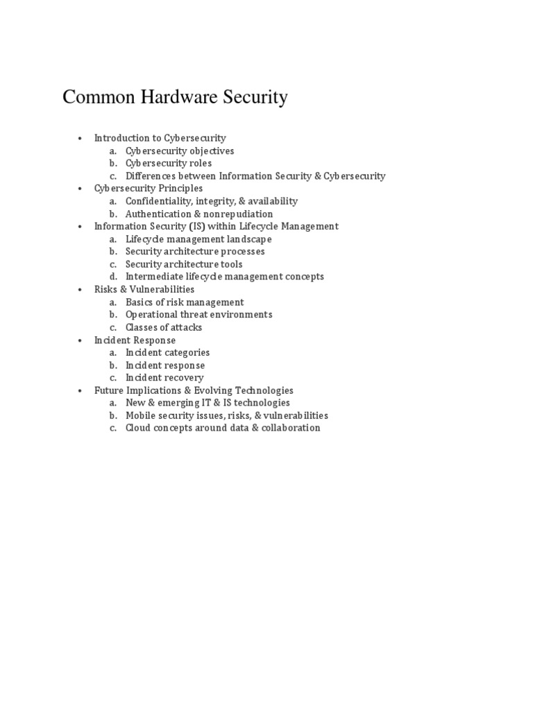 Common Hardware Security | PDF
