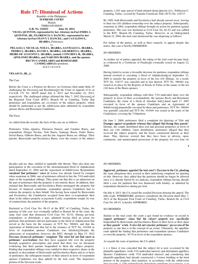 Rule 17 PDF | PDF | Prejudice (Legal Term) | Lawsuit