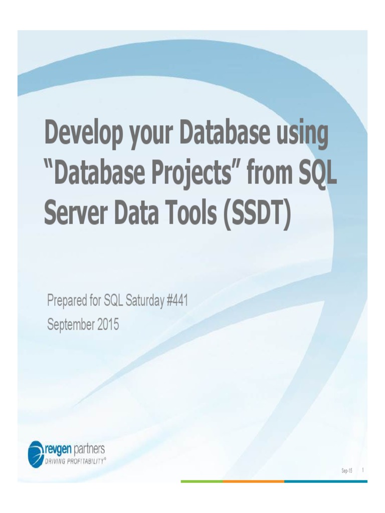 SSDT SQLSat Denver 2015 PDF | PDF | Microsoft Visual Studio | Databases