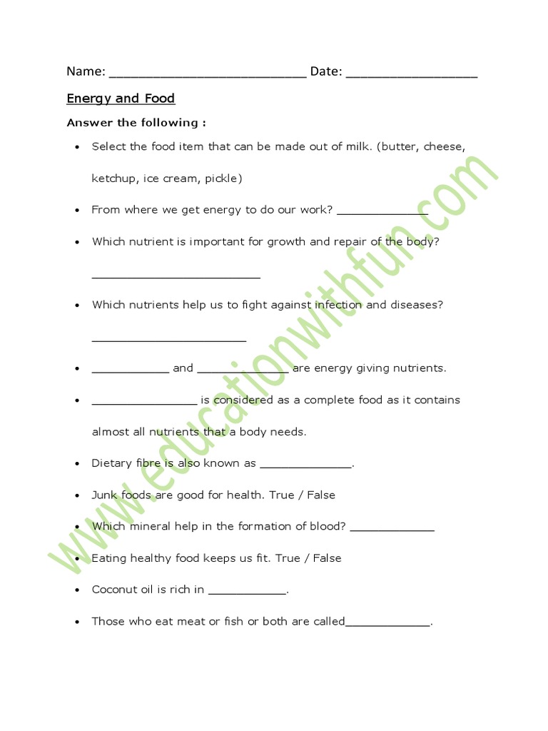 Science Worksheet | PDF