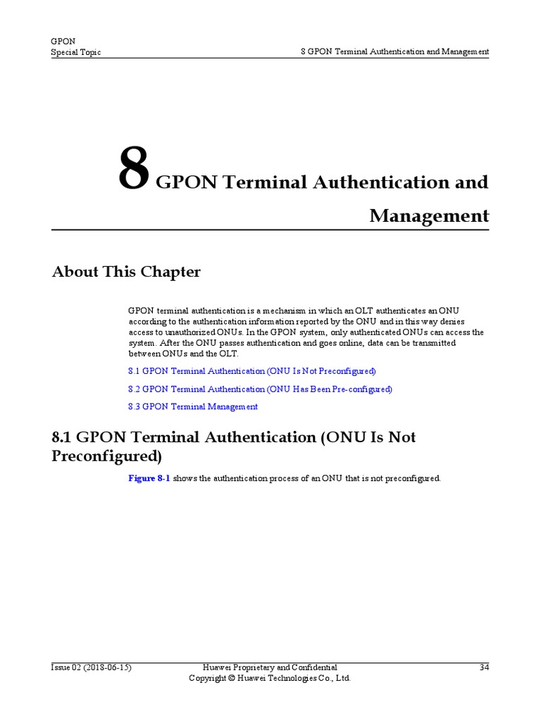 01-08 GPON Terminal Authentication and Management | PDF | File Transfer ...