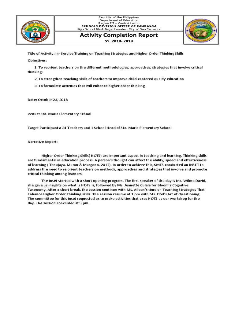 Acr Inset | PDF | Classroom Management | Teachers