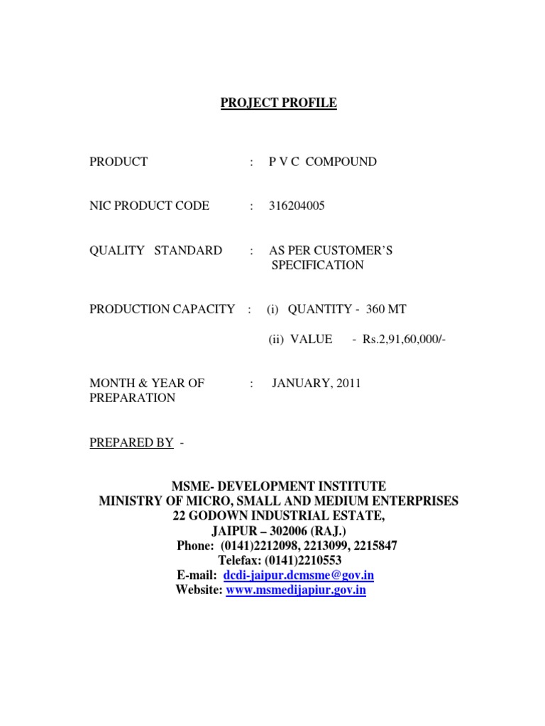 Project Report On PVC Pipe Manufacturing Plant PDF | Download Free PDF ...