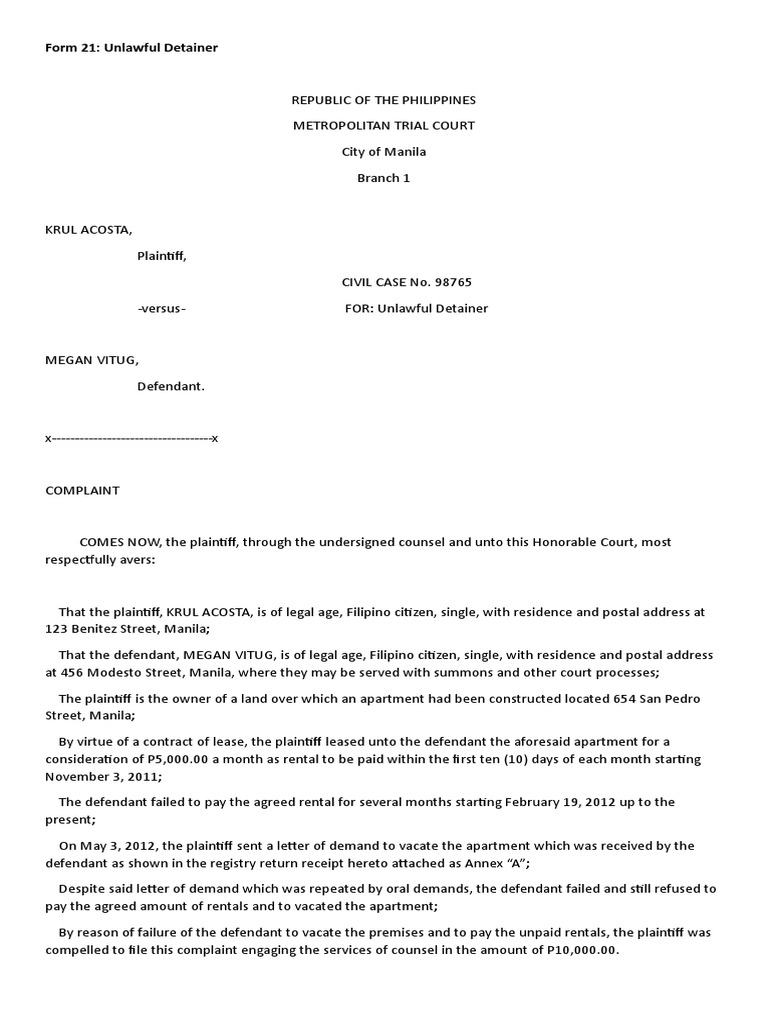 Legal Forms - Midterms | PDF | Writ Of Prohibition | Lawsuit
