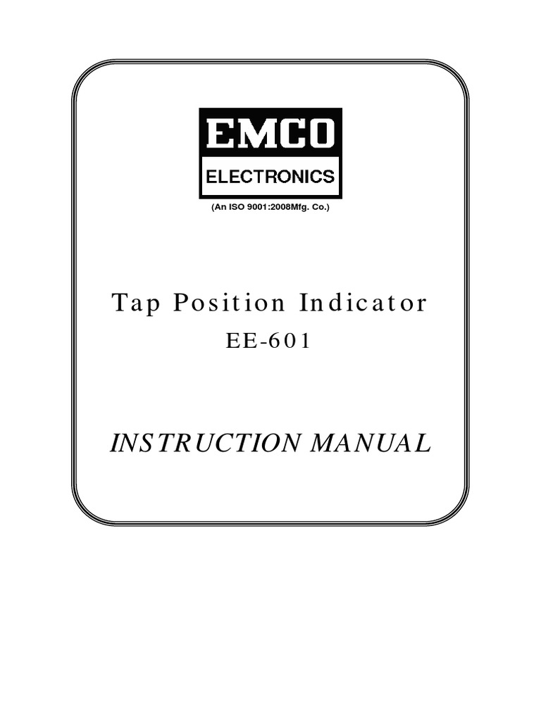 EMCO Electronics Tap Position Indicator Instruction Manual | PDF | Transformer | Electrical ...