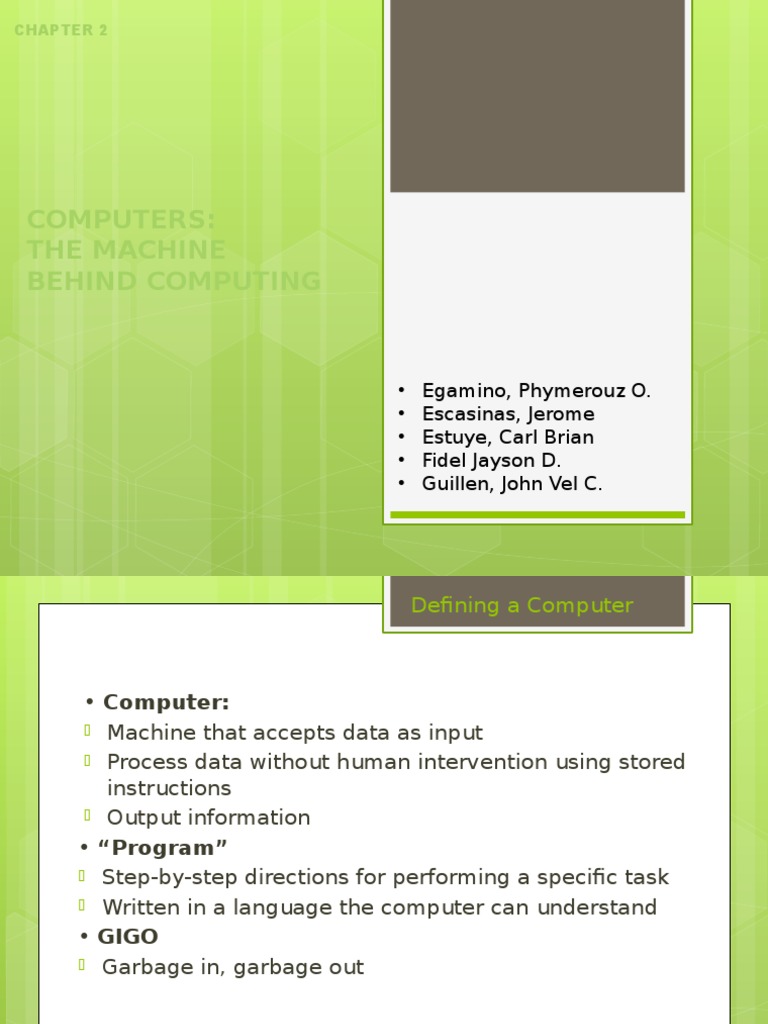 Computers: The Machine Behind Computing | PDF | Computer Data Storage ...