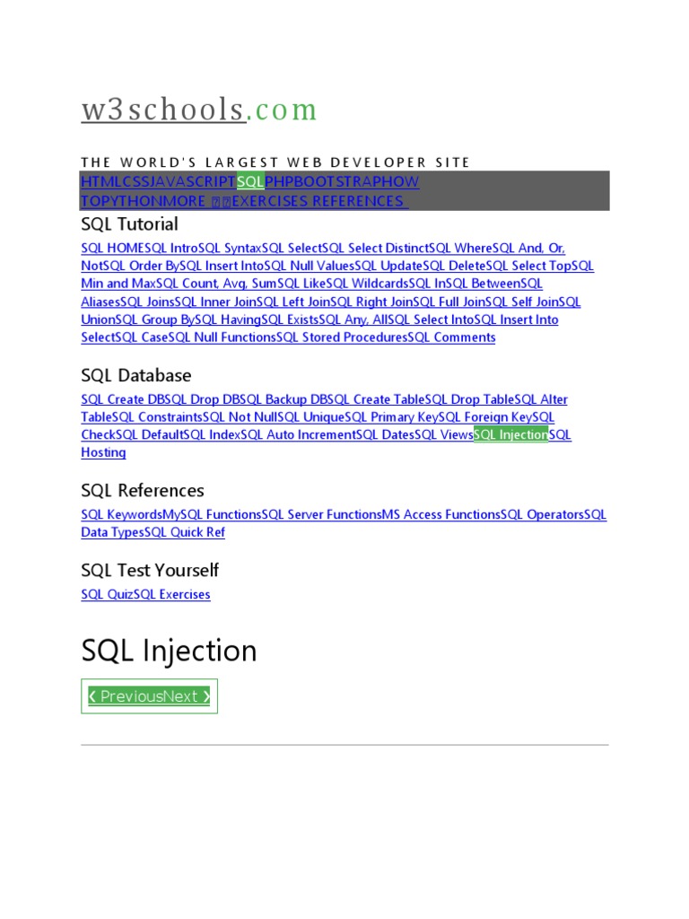 SQL Injection | PDF