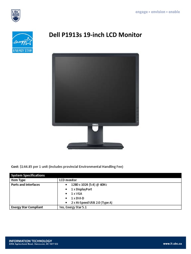 Products Dell p1913s | PDF