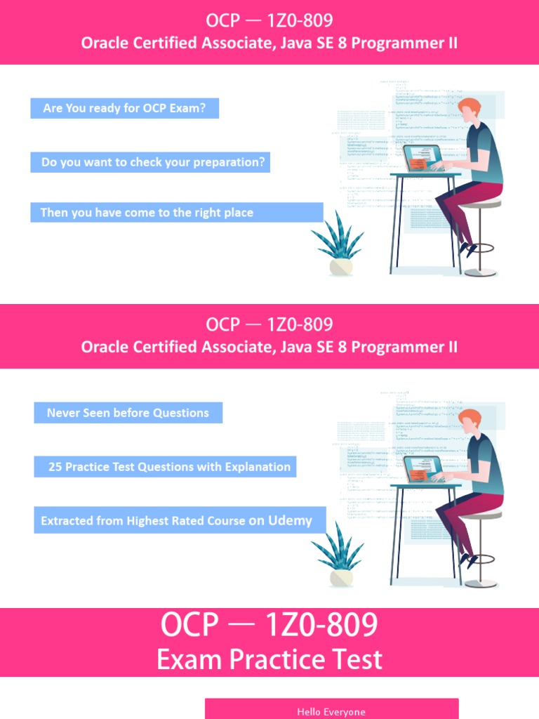 Oracle Certified Professional (OCP) : Java SE 8 Programmer II EXAM Questions 25 | PDF ...