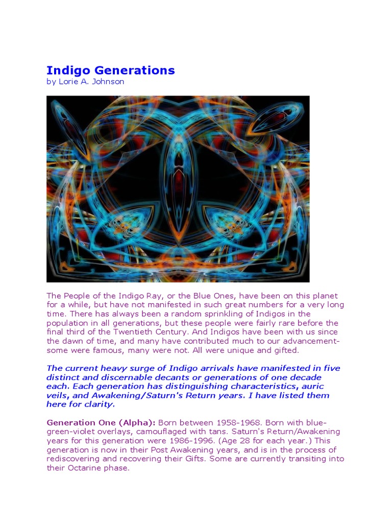 Generations of Indigo: Characteristics and Awakenings of Five Distinct ...