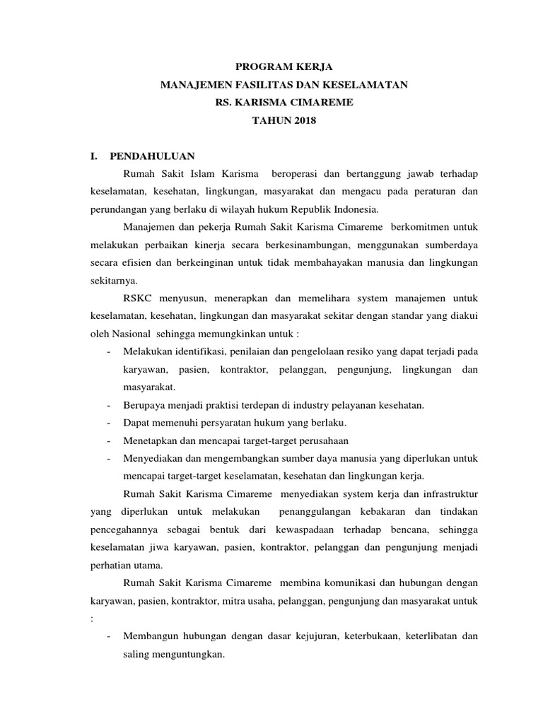 Program Kerja MFK | PDF