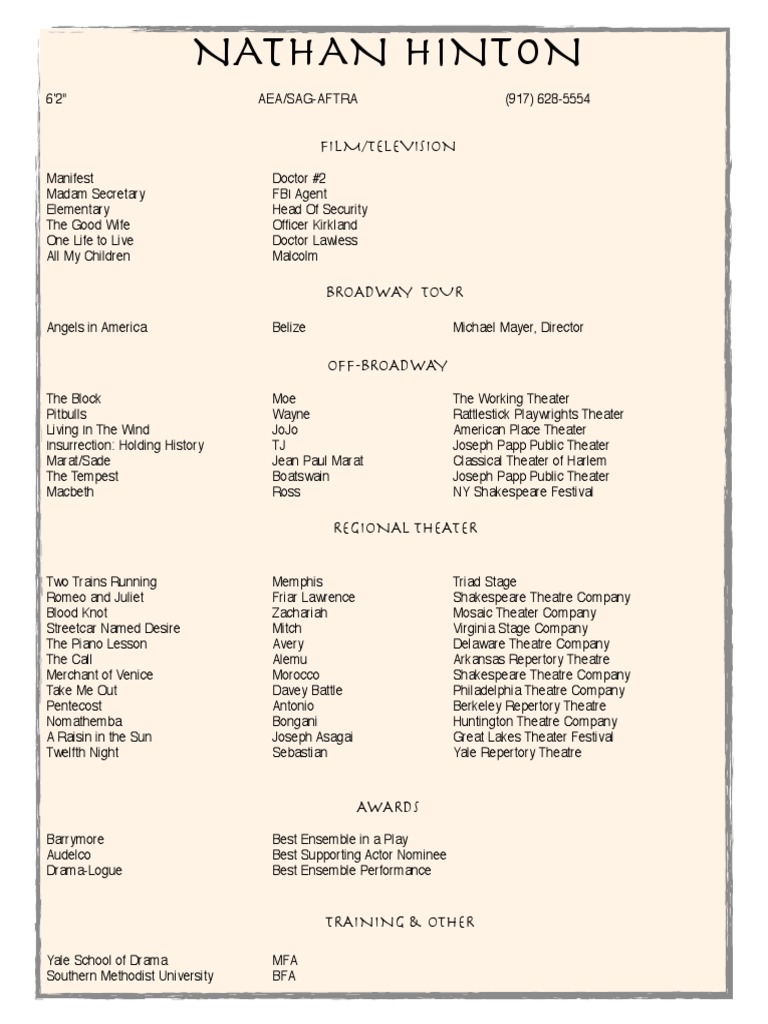 Performance Resume March 2019 | PDF | Broadway Theatre | Oral Literature