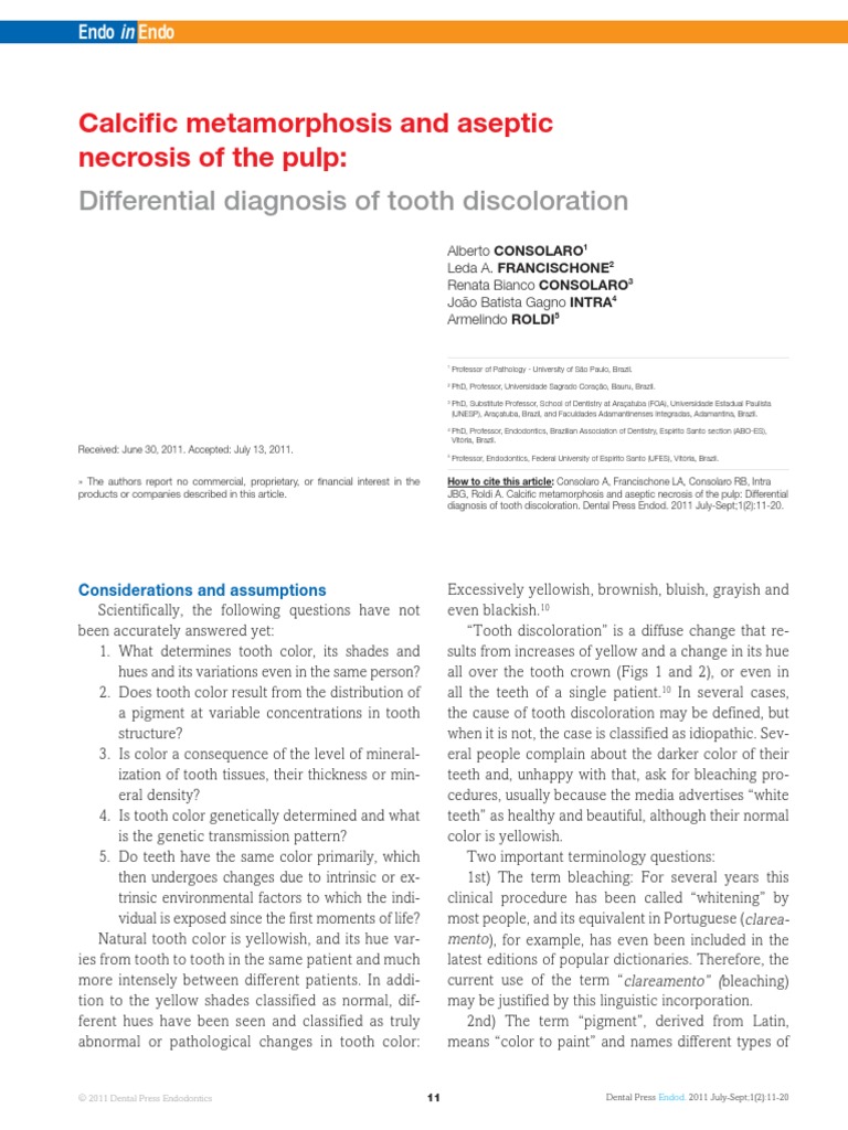 Bahan DK Besok Calcific Metamorphosis and Aseptic | PDF | Human Tooth ...