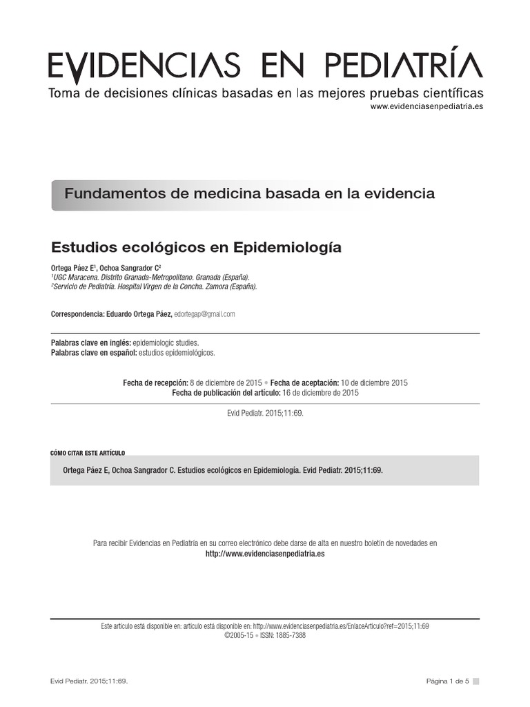 Estudios Ecologicos en Epidemiologia | PDF | Estadísticas | Cáncer