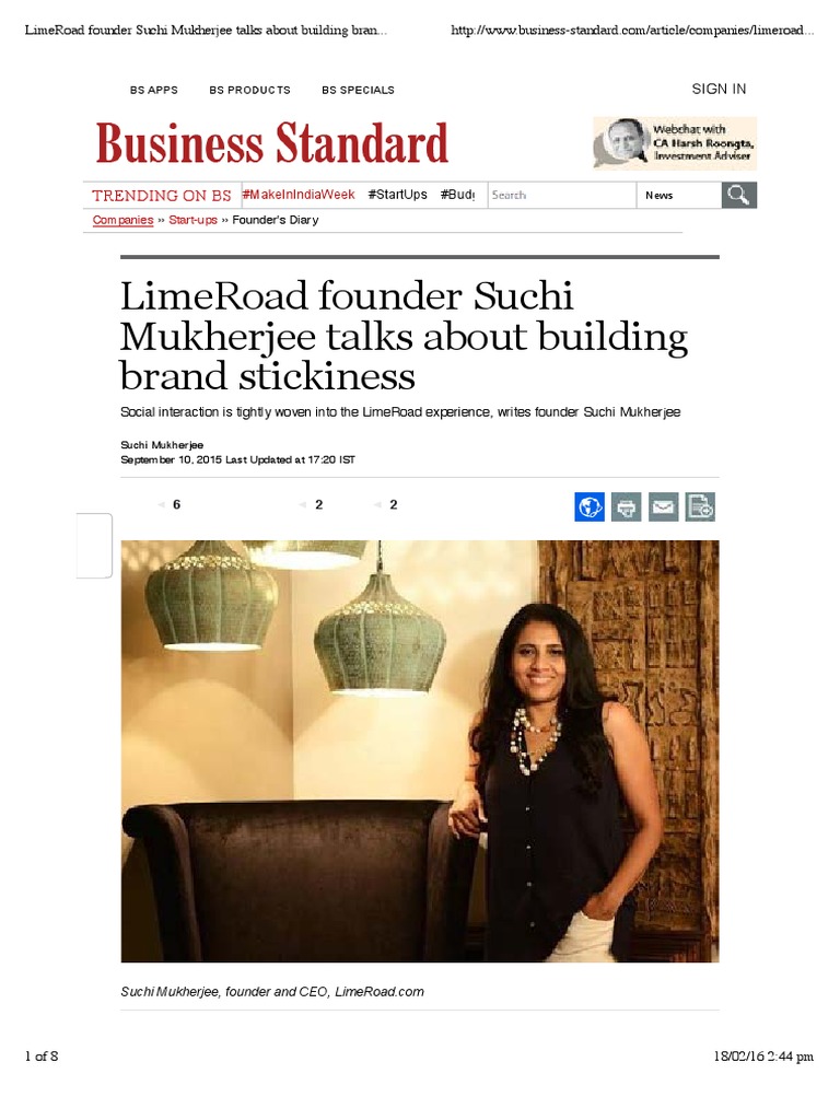 LimeRoad's-Suchi Mukherjee Talks About Building Brand Stickiness ...