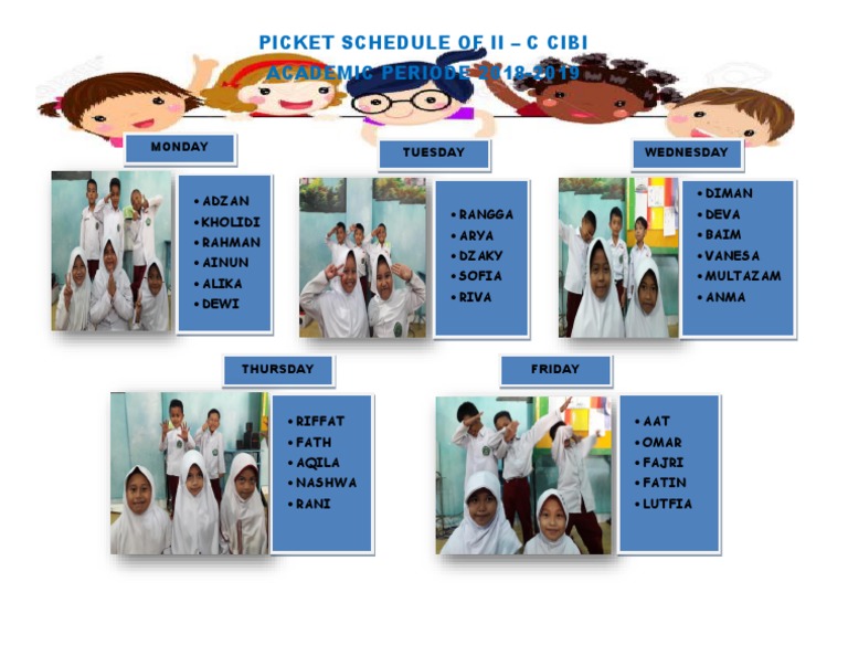 II-C CIBI Class Picket Schedule 2018-2019 | PDF