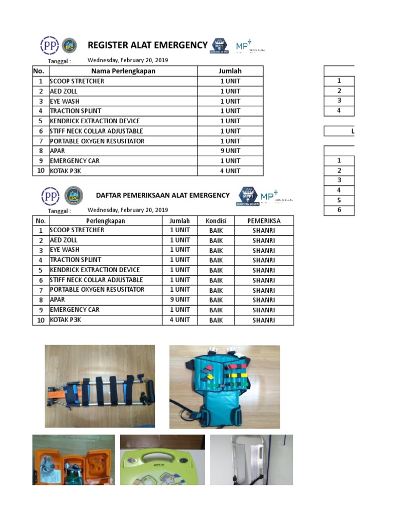 Register Alat Emergency Dan Hasil Inspeksi | PDF