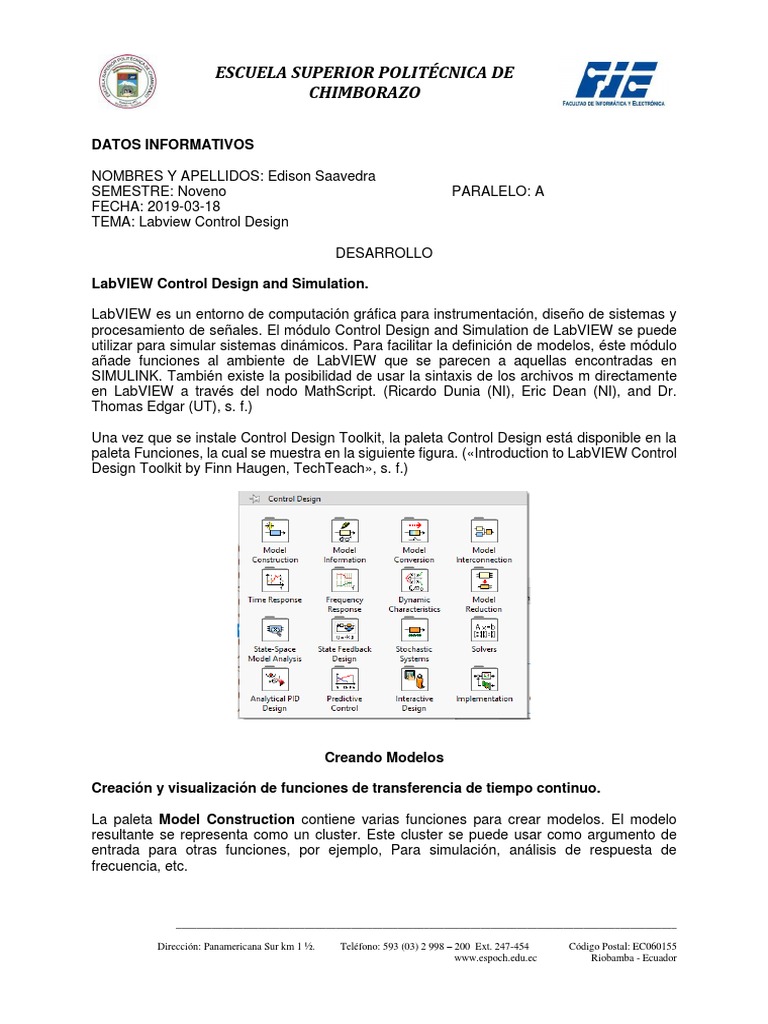 LabVIEW Control Design | PDF | Ingeniería Informática | Áreas de ...
