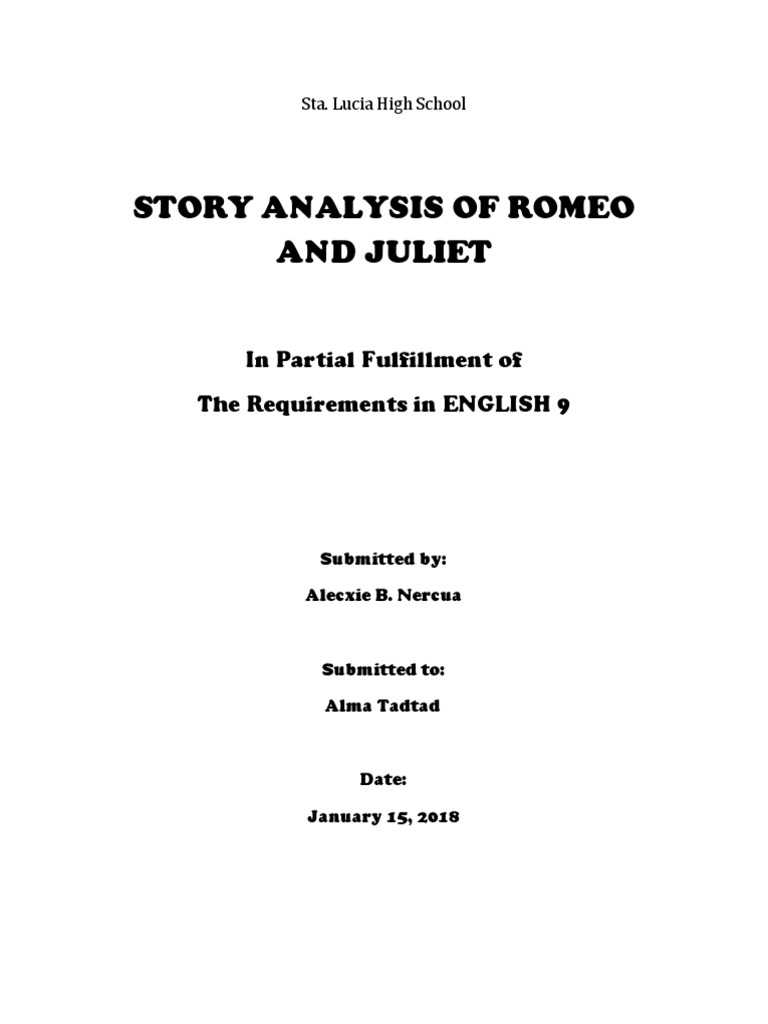 Romeo and Juliet Story Analysis | PDF | Romeo And Juliet | Characters ...
