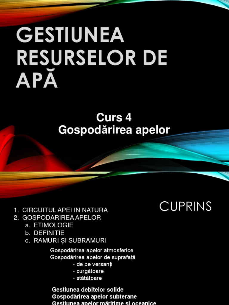 C4-Gospodarirea Debite Solide-Apelor Subterane - V2 | PDF
