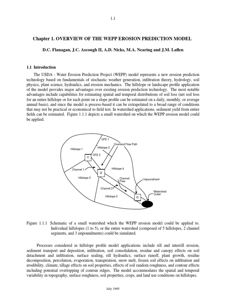 Chap1 - Overview of The Wepp Erosion Prediction Model | PDF | Surface ...