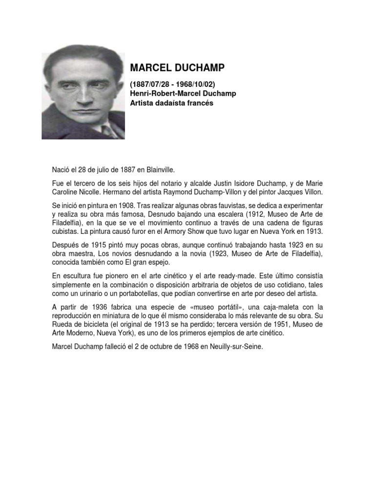 Marcel Duchamp | PDF | Movimientos | Estilo
