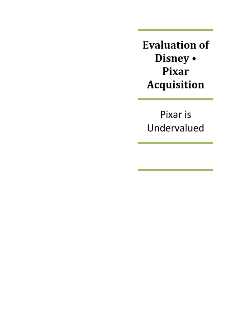 Evaluation of Disney - Pixar Acquisition | PDF | Pixar | The Walt ...