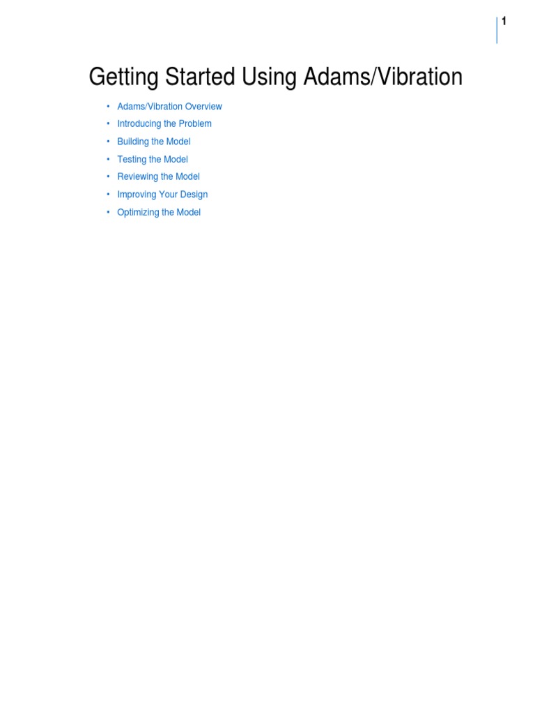 Getting Started Using Adams/Vibration | PDF | Art | Computers