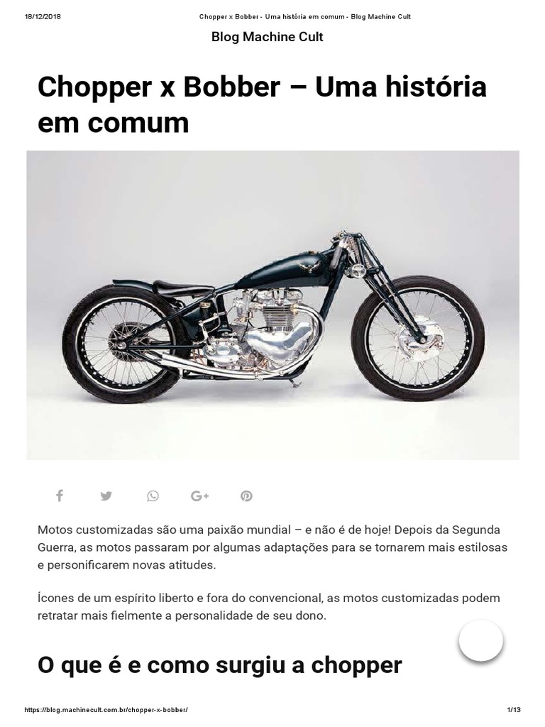 Chopper X Bobber - Uma História em Comum - Blog Machine Cult | PDF ...