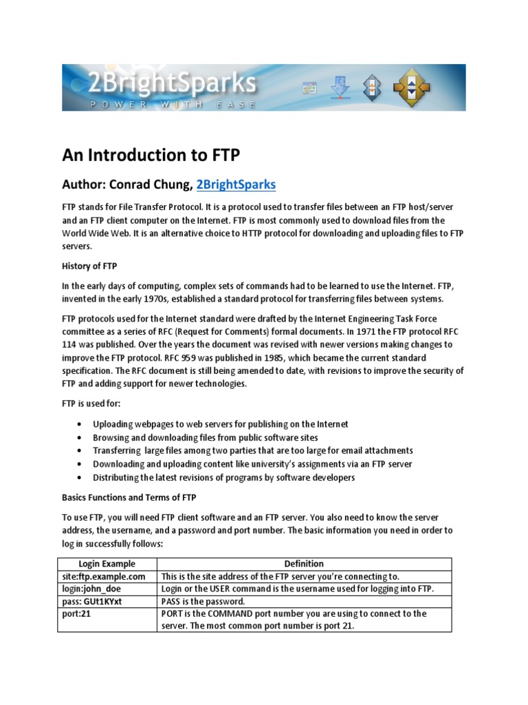 An Introduction To FTP PDF | PDF | File Transfer Protocol | Computer ...