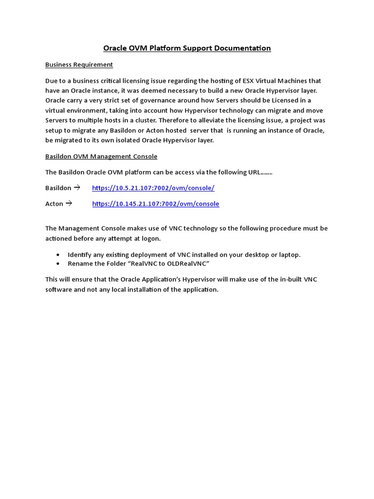Oracle OVM Platform Support Documentation | PDF | Virtual Machine ...