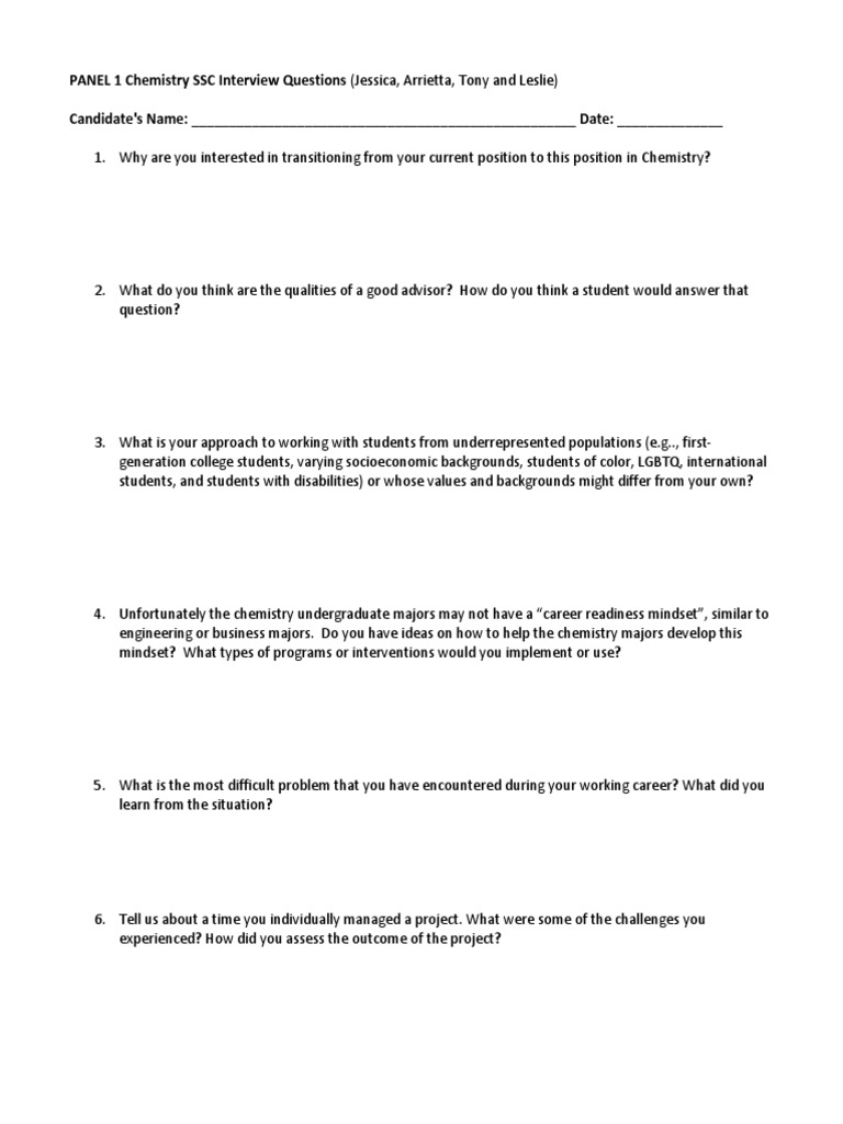 Chemistry SSC Interview Questions Guide | PDF | Applied Psychology ...