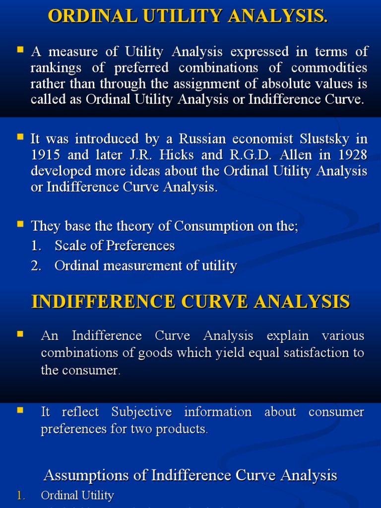 CH 3 Ordinal Utility Analysis | Download Free PDF | Utility | Economic ...