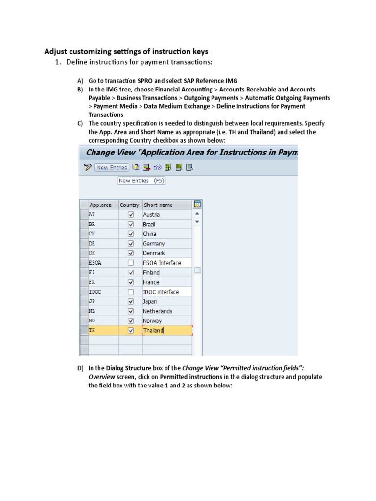 Configure SAP Instruction Keys for Payments | PDF | Business