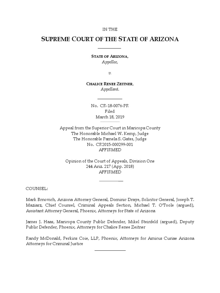 Chalice Renee Zeitner Opinion | PDF | Prosecutor | Discovery (Law)