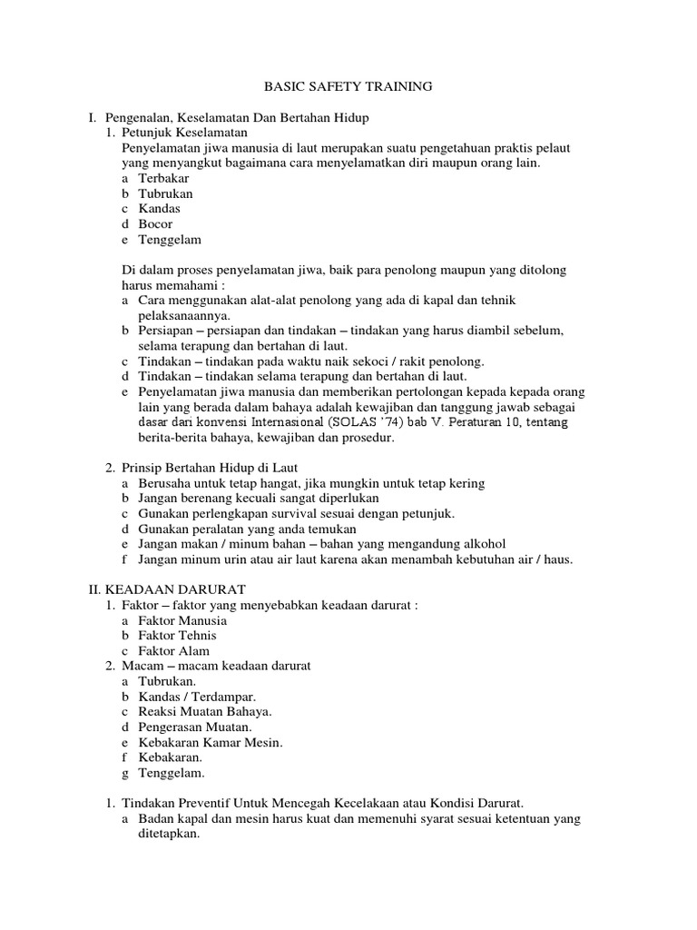 Pelatihan Keselamatan Dasar Kapal | PDF | Sejarah