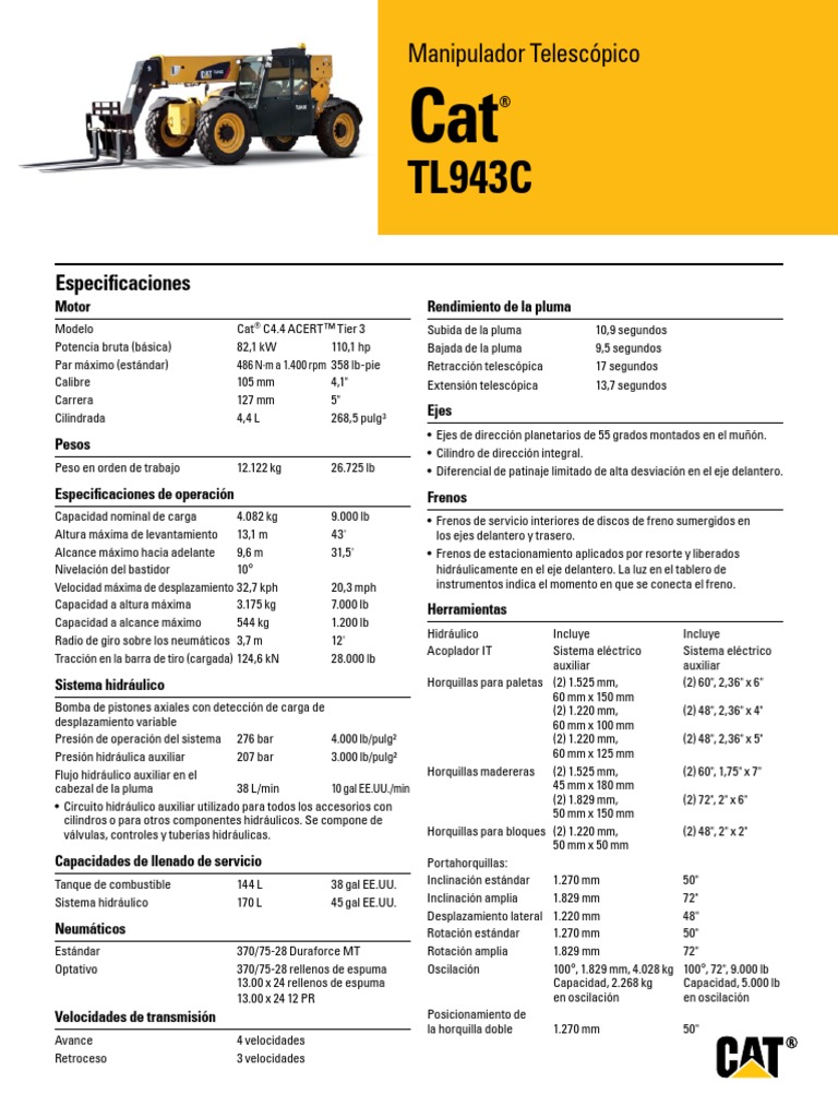 Ficha Tecnica Cat | PDF | Eje | Vehículos