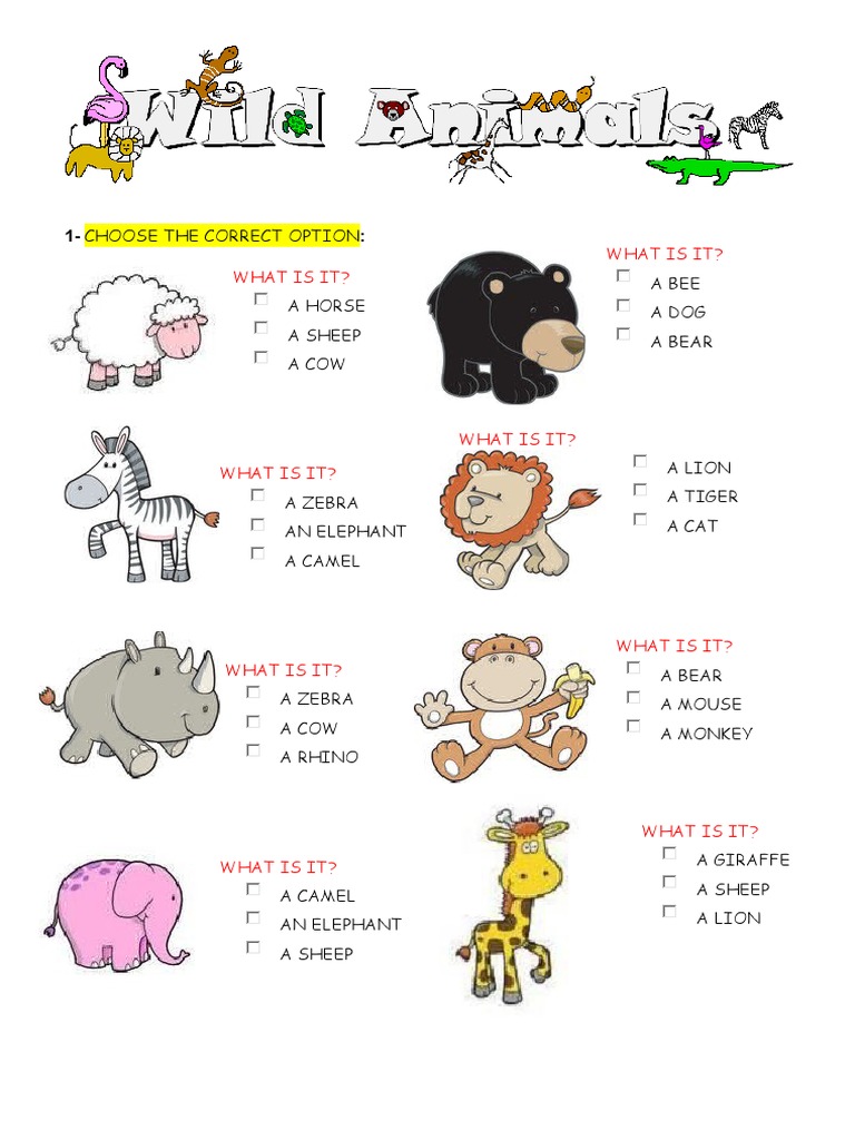 Wild Animals Fun Activities Games 5745 | PDF | Animals And Humans ...