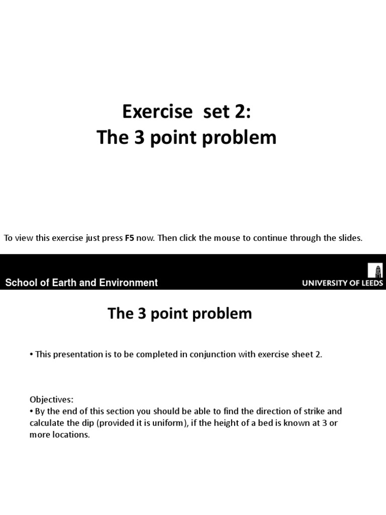 Exercise Set 2: The 3 Point Problem | PDF | Contour Line | Angle
