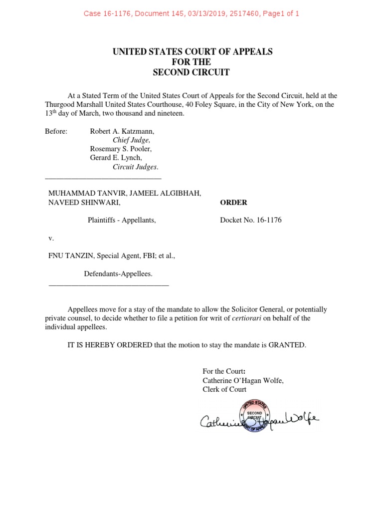 Tanvir Stay Order | PDF | Law