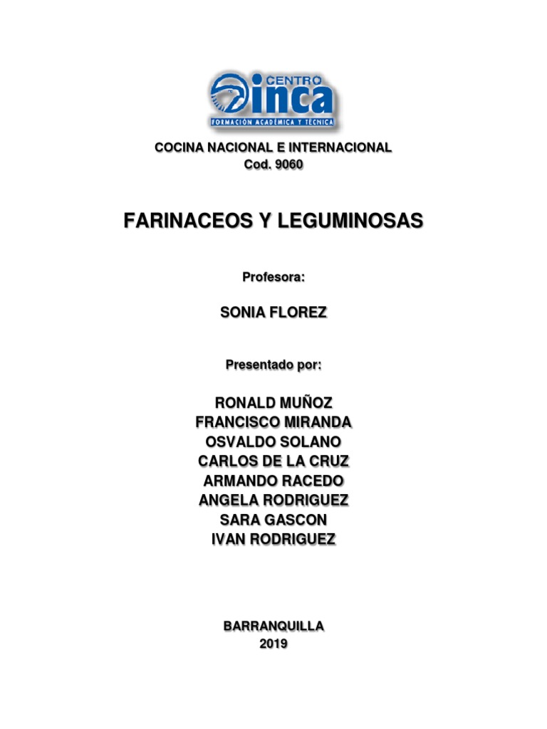 Farinaceos y Leguminosas | PDF | Cereales | Gluten