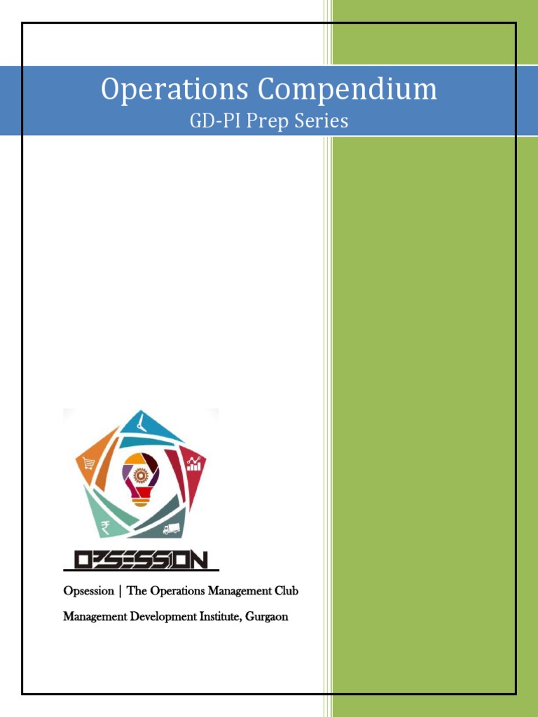 MDI Opsession Compendium 2018 PDF | PDF | Lean Manufacturing | Logistics