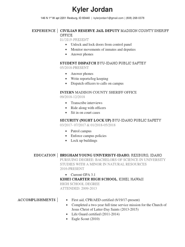 Kyler Jordan's Professional Profile | PDF