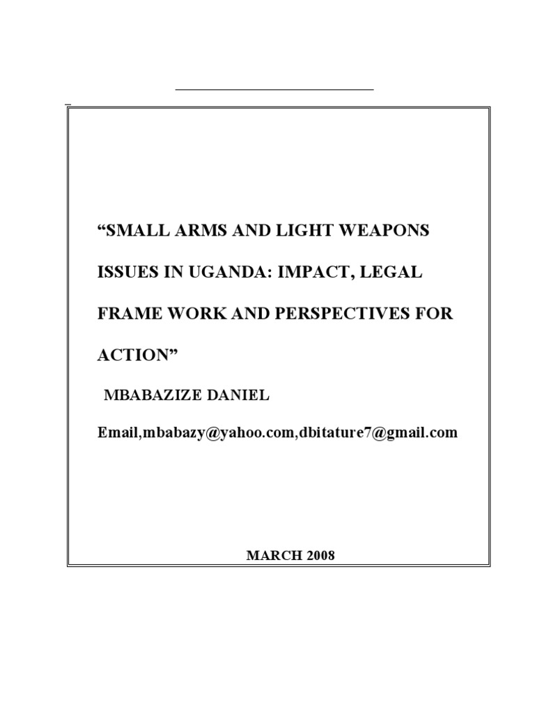 Small Arms and Light Weapons in Uganda | PDF | Uganda | Firearms