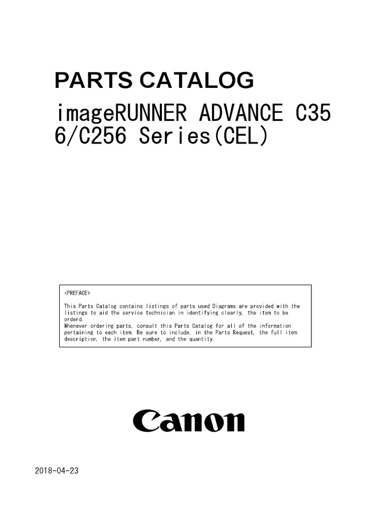 imageRUNNER ADVANCE C356 - C256 Series - Partscatalog - E - EUR PDF ...