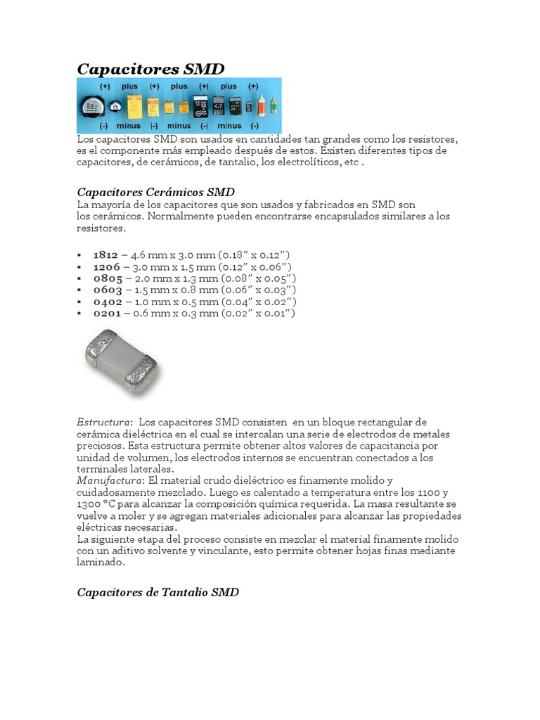 Capacitores SMD | PDF | Condensador | Resistor